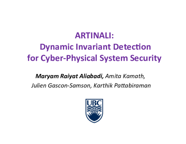 (PDF) ARTINALI: dynamic invariant detection for cyber-physical system security | Maryam Raiyat ...