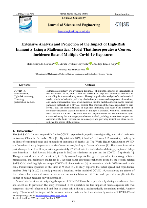(PDF) Extensive Analysis and Projection of the Impact of High-Risk ...