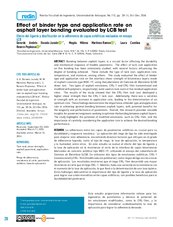 (PDF) Effect of binder type and application rate on asphalt layer ...