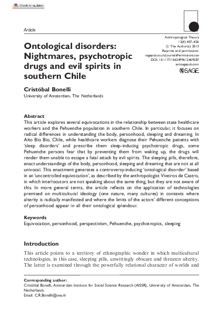 (PDF) Ontological disorders: nightmares, psychotropic drugs and evil ...