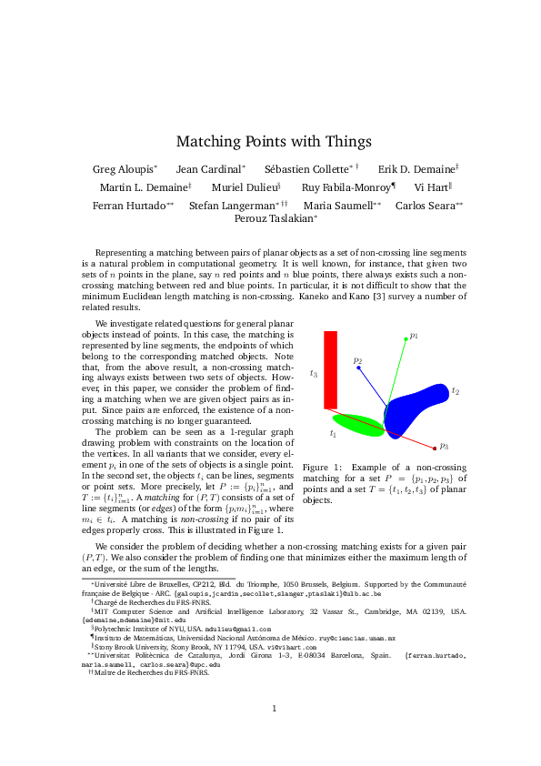 (PDF) Matching Points with Things