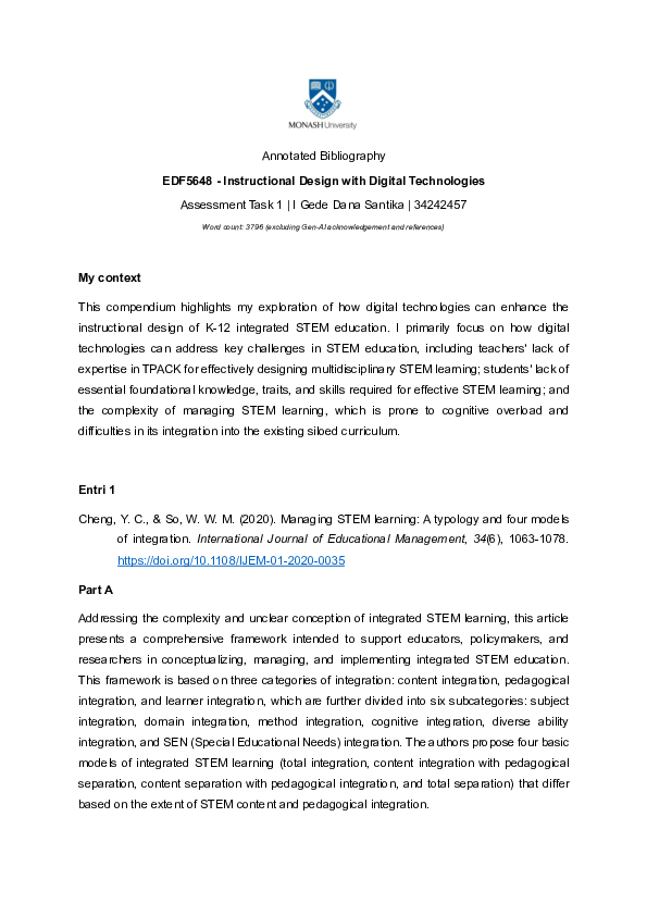 (PDF) Annotated bibliography: Instructional design with digital ...