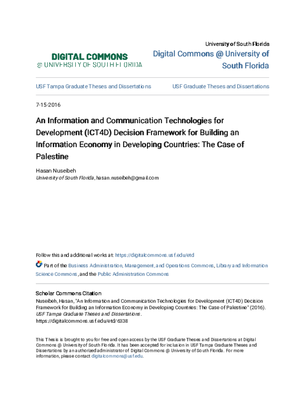 (PDF) An Information and Communication Technologies for Development ...