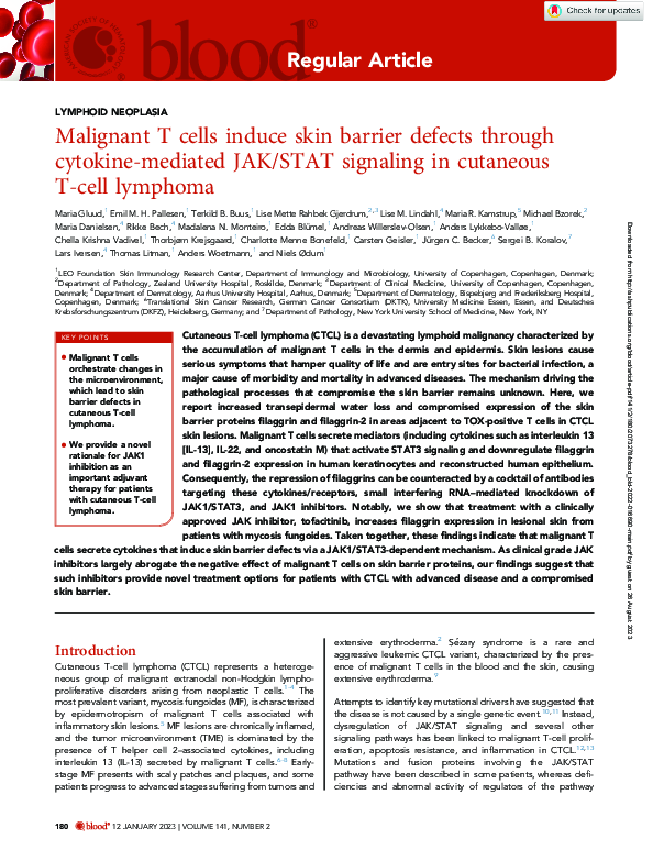 (PDF) Malignant T cells induce skin barrier defects through cytokine ...