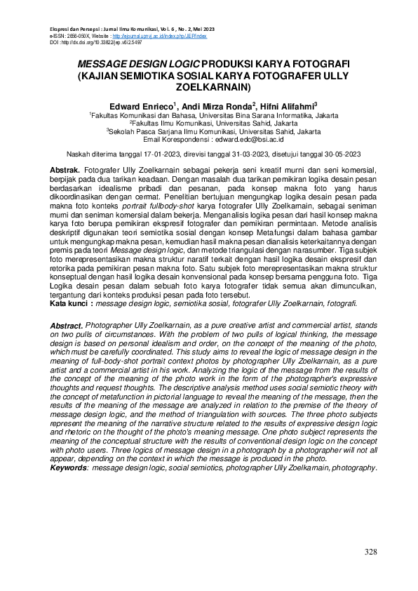 (PDF) Message Design Logic Produksi Karya Fotografi | Hifni Alifahmi ...