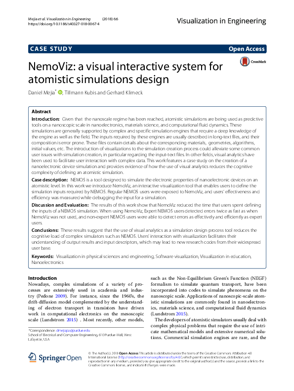 (PDF) NemoViz: a visual interactive system for atomistic simulations design | Gerhard Klimeck ...