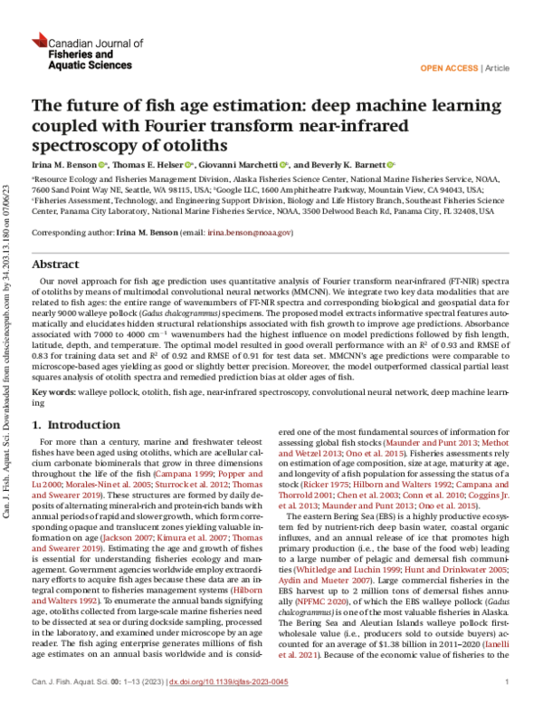 (PDF) The future of fish age estimation: deep machine learning coupled with Fourier transform ...