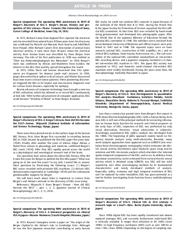 (PDF) Special symposium: The upcoming 90th anniversary in 2019 of ...