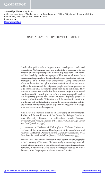 (PDF) Displacement by Development