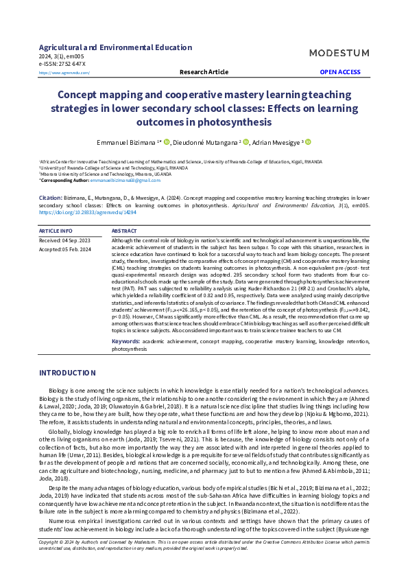 (PDF) Concept mapping and cooperative mastery learning teaching strategies in lower secondary ...