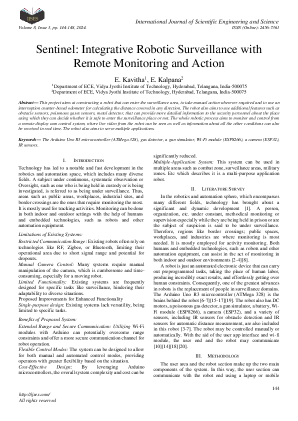(PDF) Sentinel: Integrative Robotic Surveillance with Remote Monitoring ...
