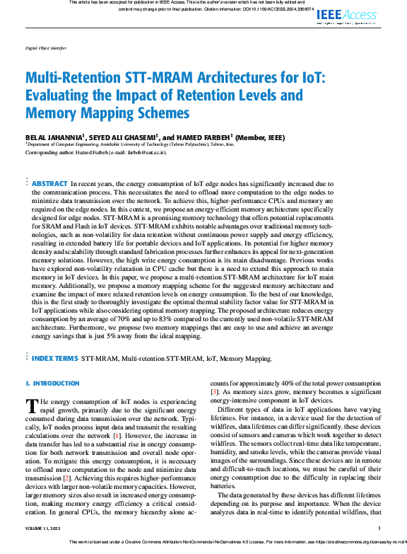 (PDF) Multi-Retention STT-MRAM Architectures for IoT: Evaluating the ...