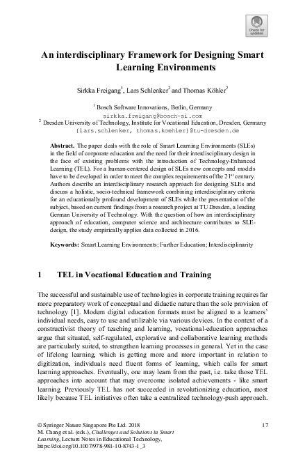 (PDF) An interdisciplinary Framework for Designing Smart Learning ...