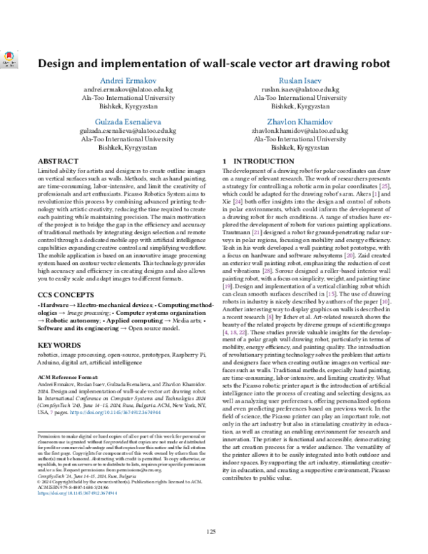 (PDF) Design and implementation of wall-scale vector art drawing robot