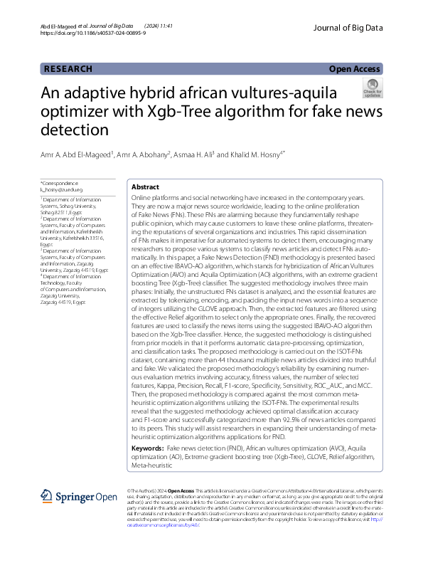 (PDF) An adaptive hybrid african vultures-aquila optimizer with Xgb ...