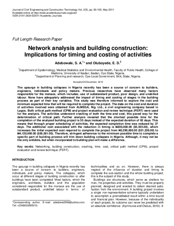 (PDF) Network analysis