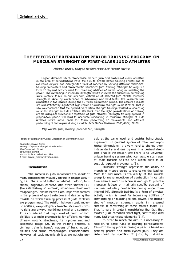 (PDF) The effects of preparation period training program on muscular ...