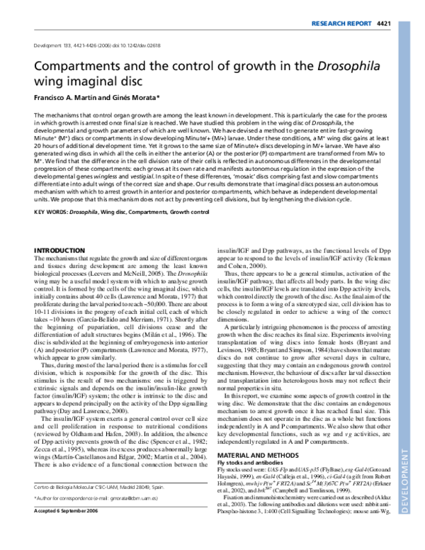 (PDF) Compartments and the control of growth in the Drosophila wing ...