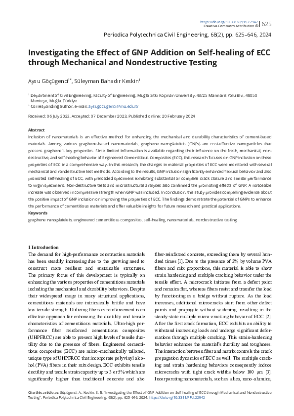 (PDF) Investigating the Effect of GNP Addition on Self-healing of ECC ...