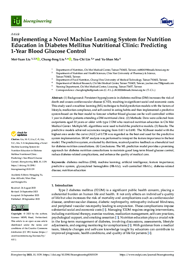 (PDF) Implementing a Novel Machine Learning System for Nutrition ...