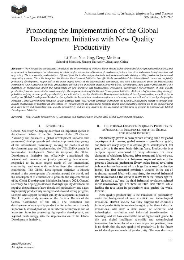 (PDF) Promoting the Implementation of the Global Development Initiative ...
