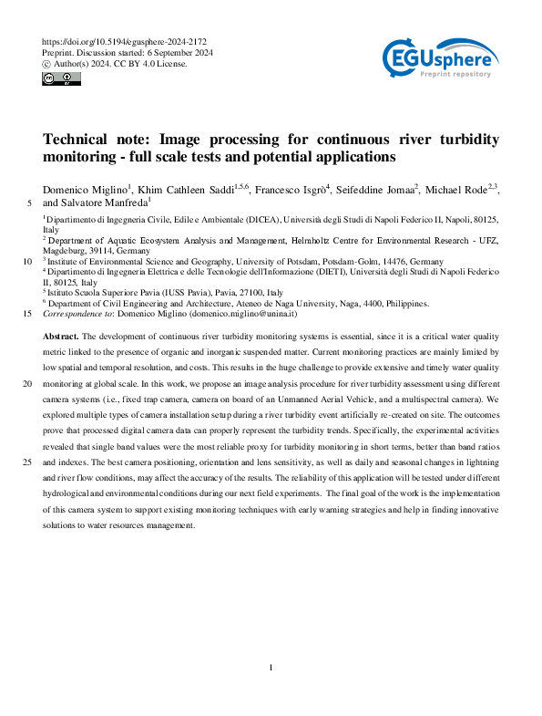(PDF) Technical note: Image processing for continuous river turbidity monitoring – full scale ...
