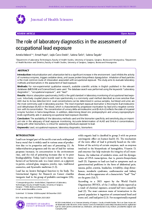 (PDF) The role of laboratory diagnostics in the assessment of ...
