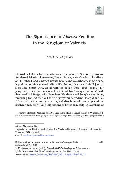 (PDF) The Significance of Morisco Feuding in the Kingdom of Valencia ...