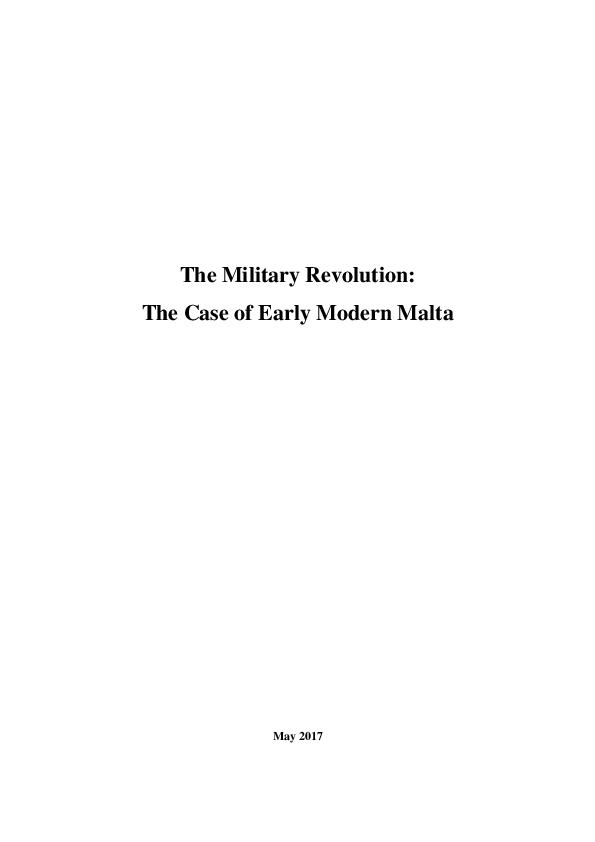 (PDF) The Military Revolution: The Case of Early Modern Malta