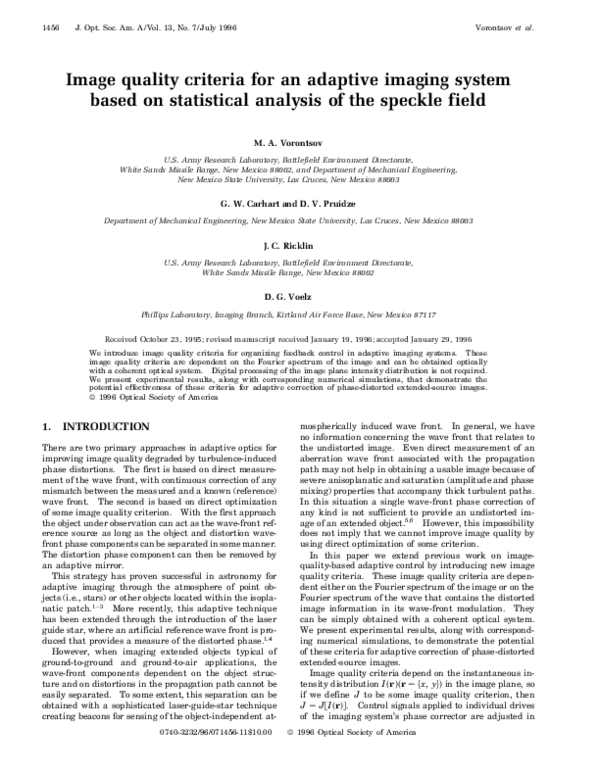 (PDF) Image quality criteria for an adaptive imaging system based on ...