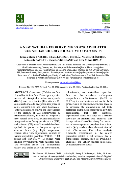 (PDF) A New Natural Food Dye: Microencapsulated Cornelian Cherry ...