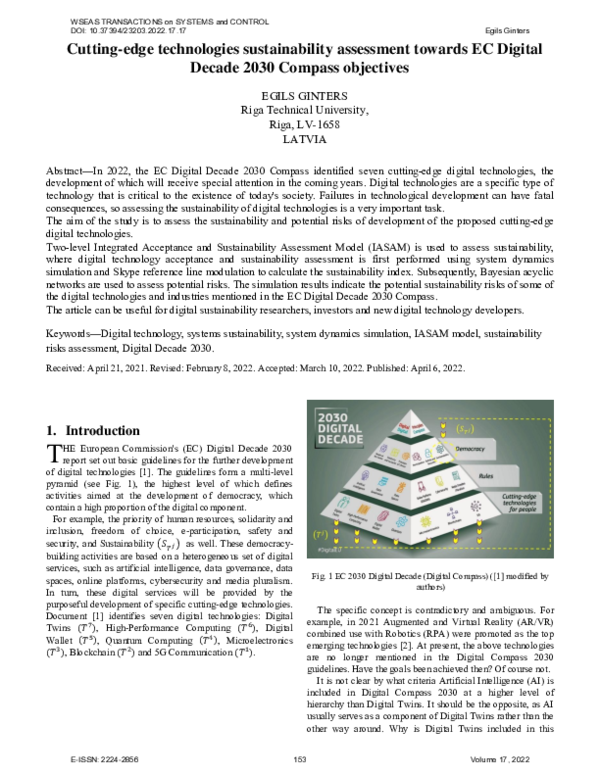 (PDF) Cutting-edge Technologies Sustainability Assessment Towards EC ...
