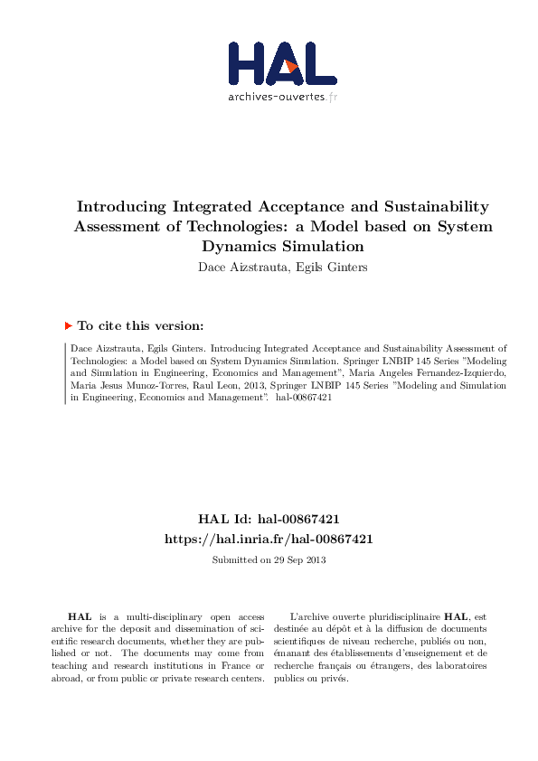 (PDF) Introducing Integrated Acceptance and Sustainability Assessment ...