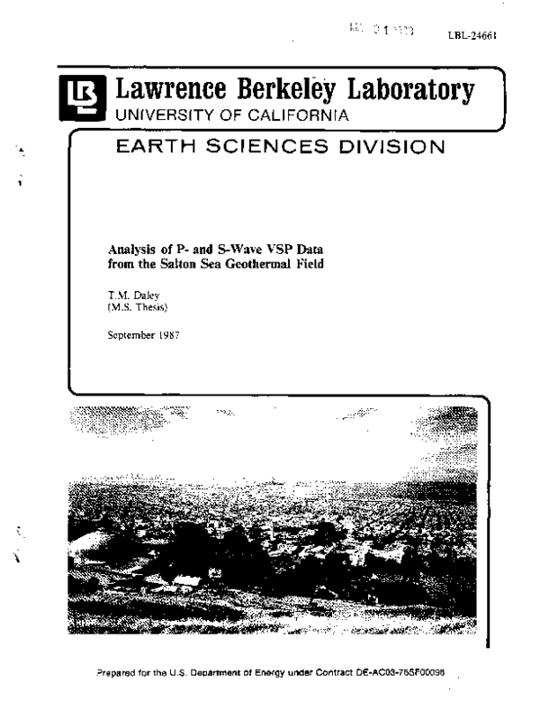 (PDF) Analysis of P- and S-wave VSP (vertical seismic profile) data ...
