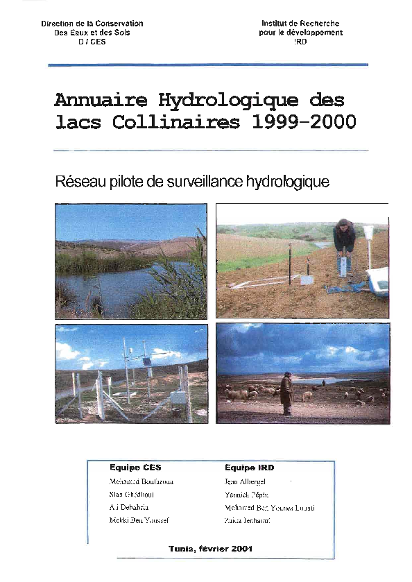 (PDF) Annuaire hydrologique des lacs collinaires 1999-2000: réseau ...