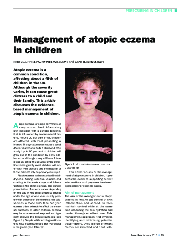 (PDF) Management of atopic eczema in children