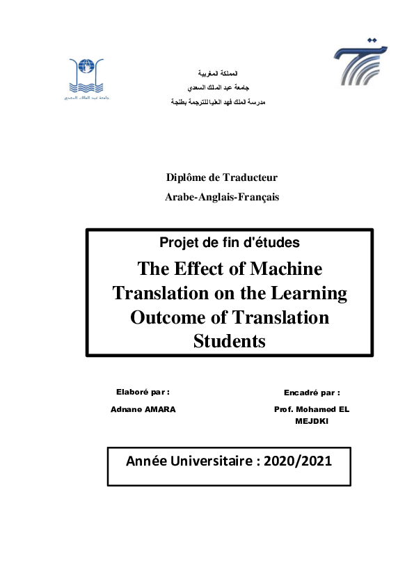 (PDF) The Effect of Machine Translation on the Learning Outcome of ...