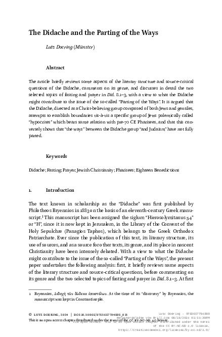 (PDF) The Didache and the Parting of the Ways