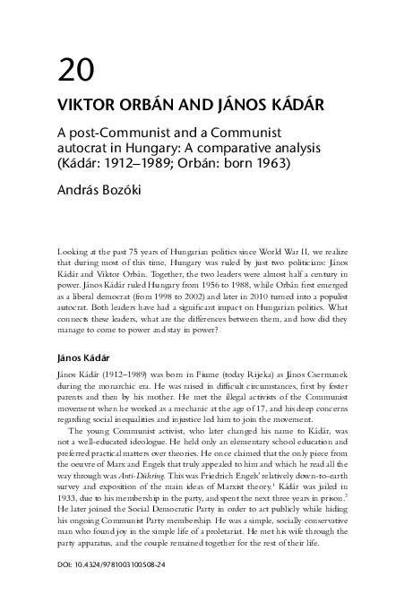 (PDF) Viktor Orbán and János Kádár