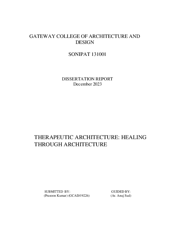 (PDF) Healing through architecture