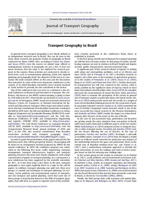 (PDF) Transport Geography in Brazil