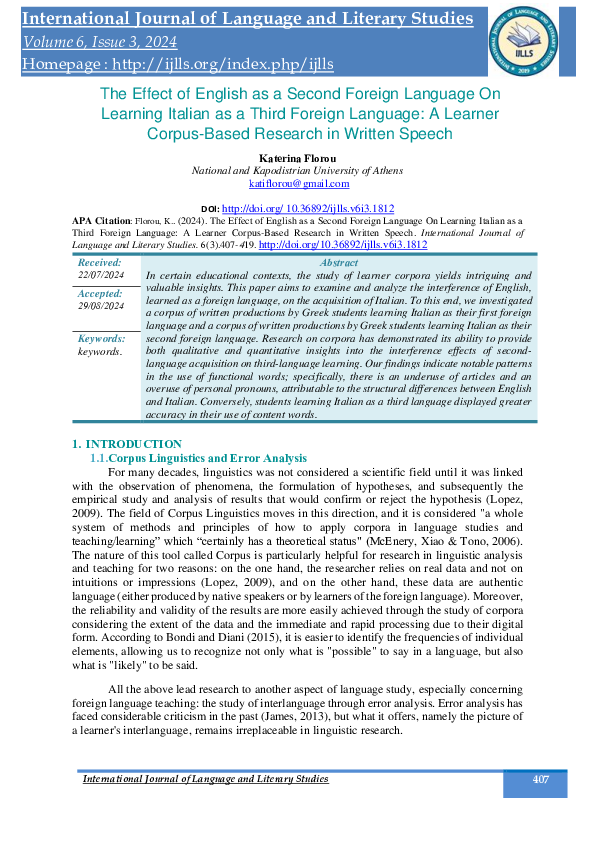 (PDF) The Effect of English as a Second Foreign Language On Learning ...