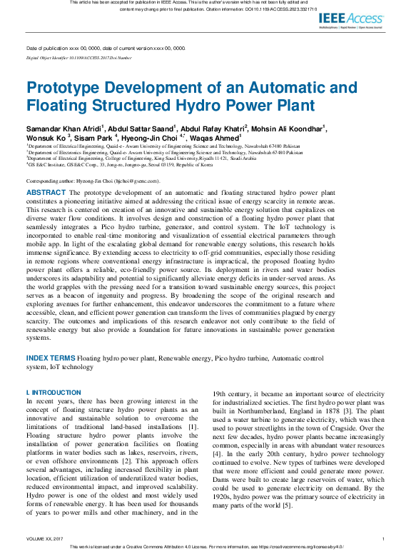 (PDF) Prototype Development of an Automatic and Floating Structured ...