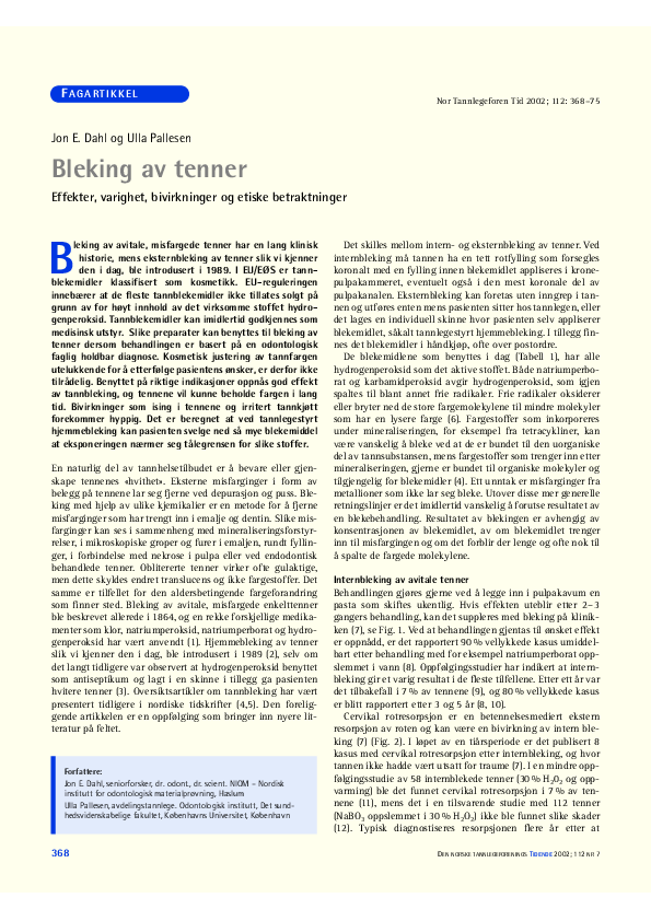 (PDF) Bleking av tenner