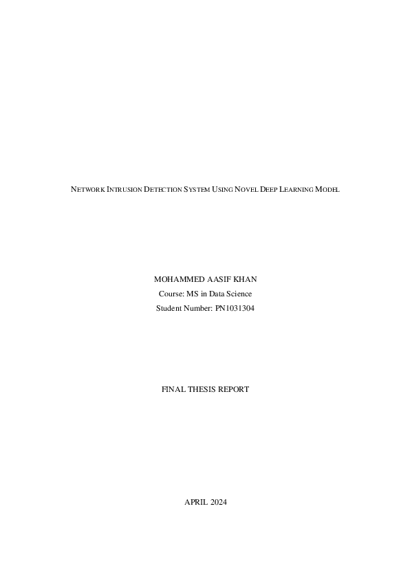 Pdf Network Intrusion Detection System Using Novel Deep Learning Model