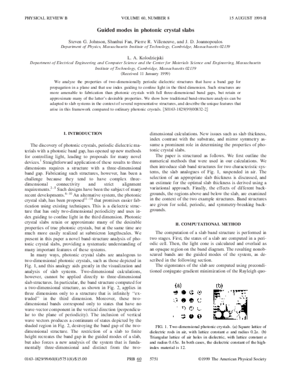 (PDF) Guided modes in photonic crystal slabs
