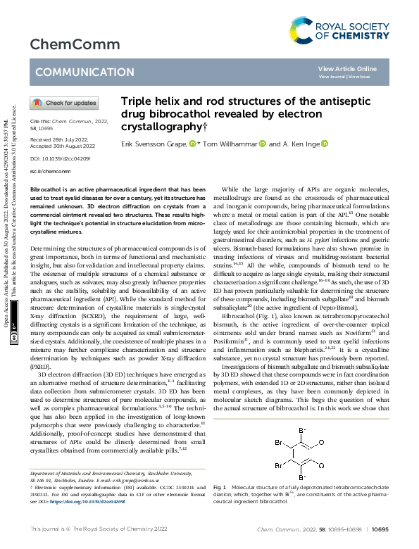 (PDF) Triple helix and rod structures of the antiseptic drug ...