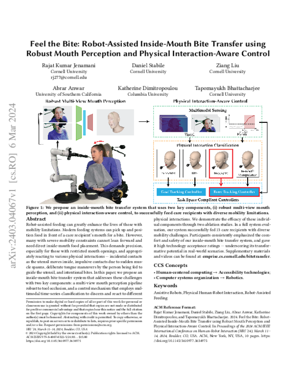 (PDF) Feel the Bite: Robot-Assisted Inside-Mouth Bite Transfer using ...