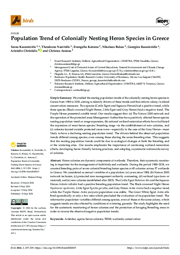 (PDF) Population Trend of Colonially Nesting Heron Species in Greece