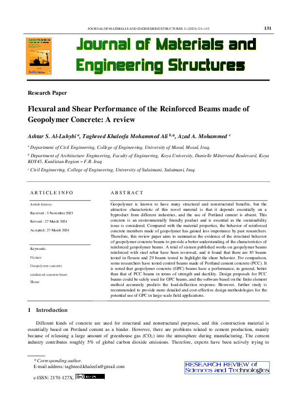 (PDF) Flexural and Shear Performance of the Reinforced Beams made of ...